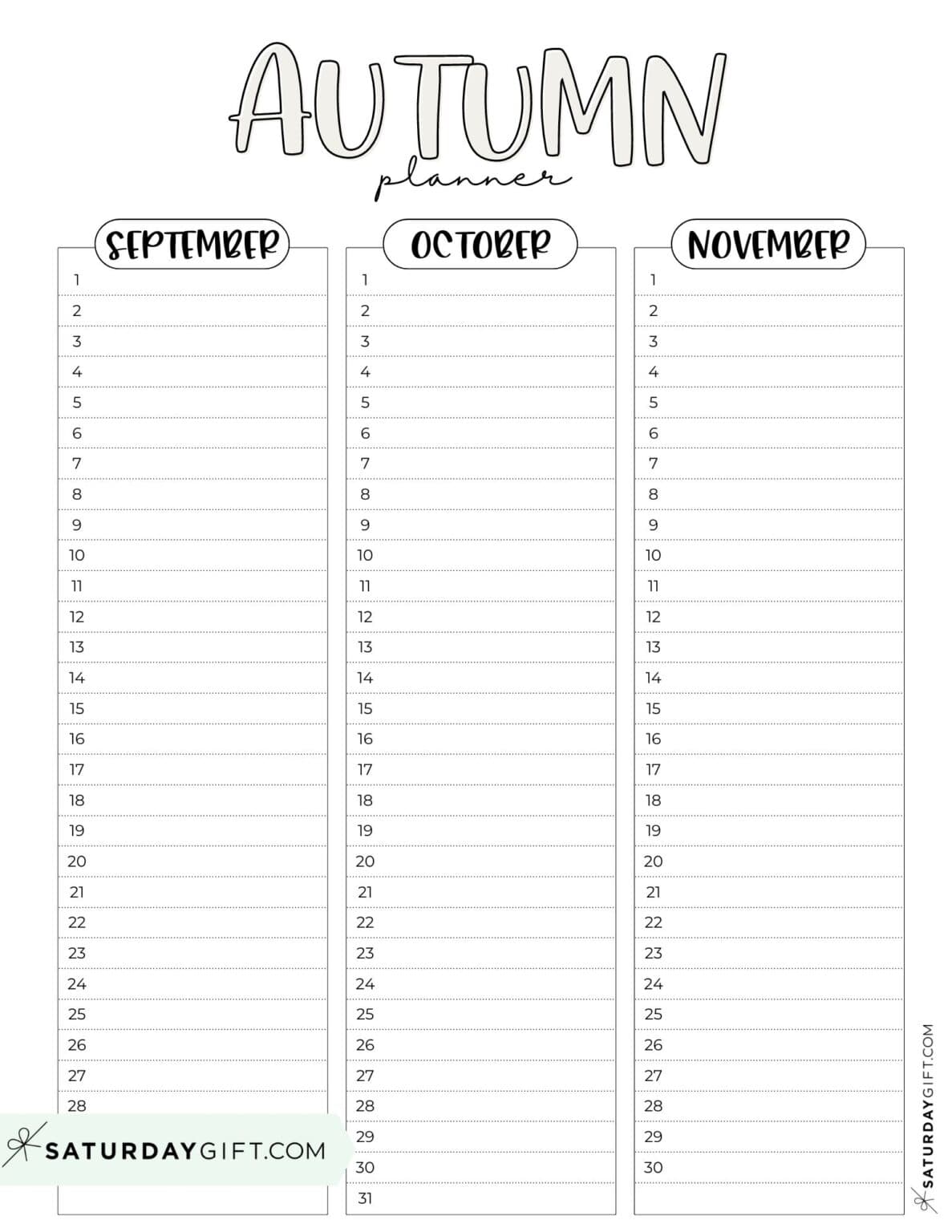 Autumn Planner - 21 Pages - Cute & Free Printables
