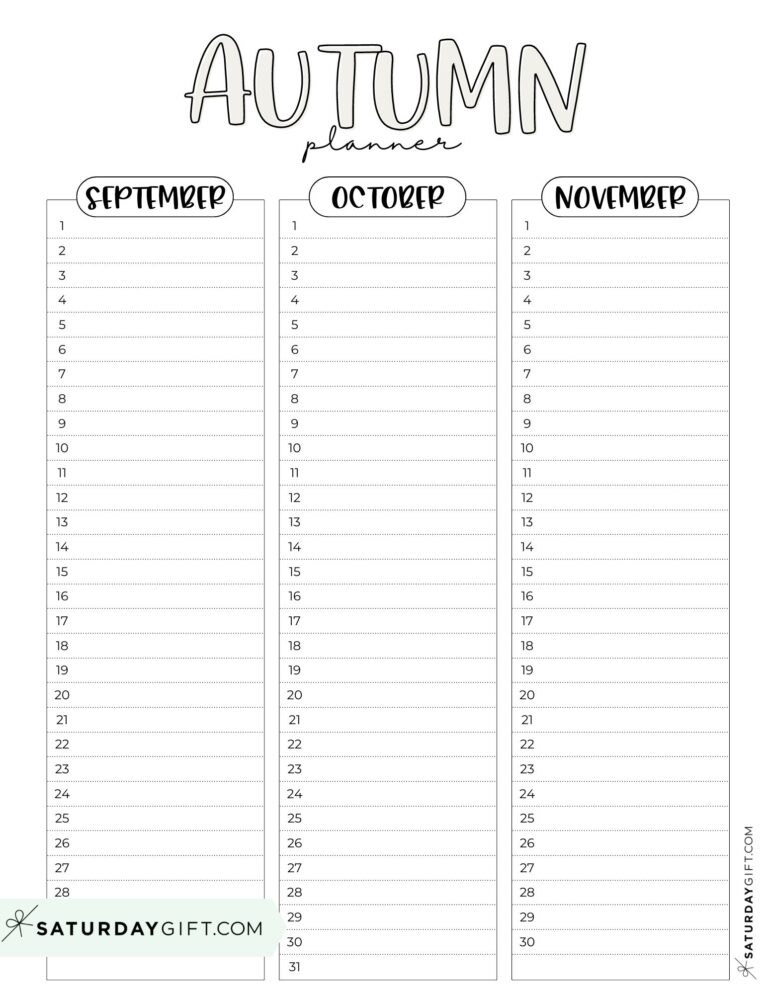 Autumn Planner - 21 Pages - Cute & Free Printables