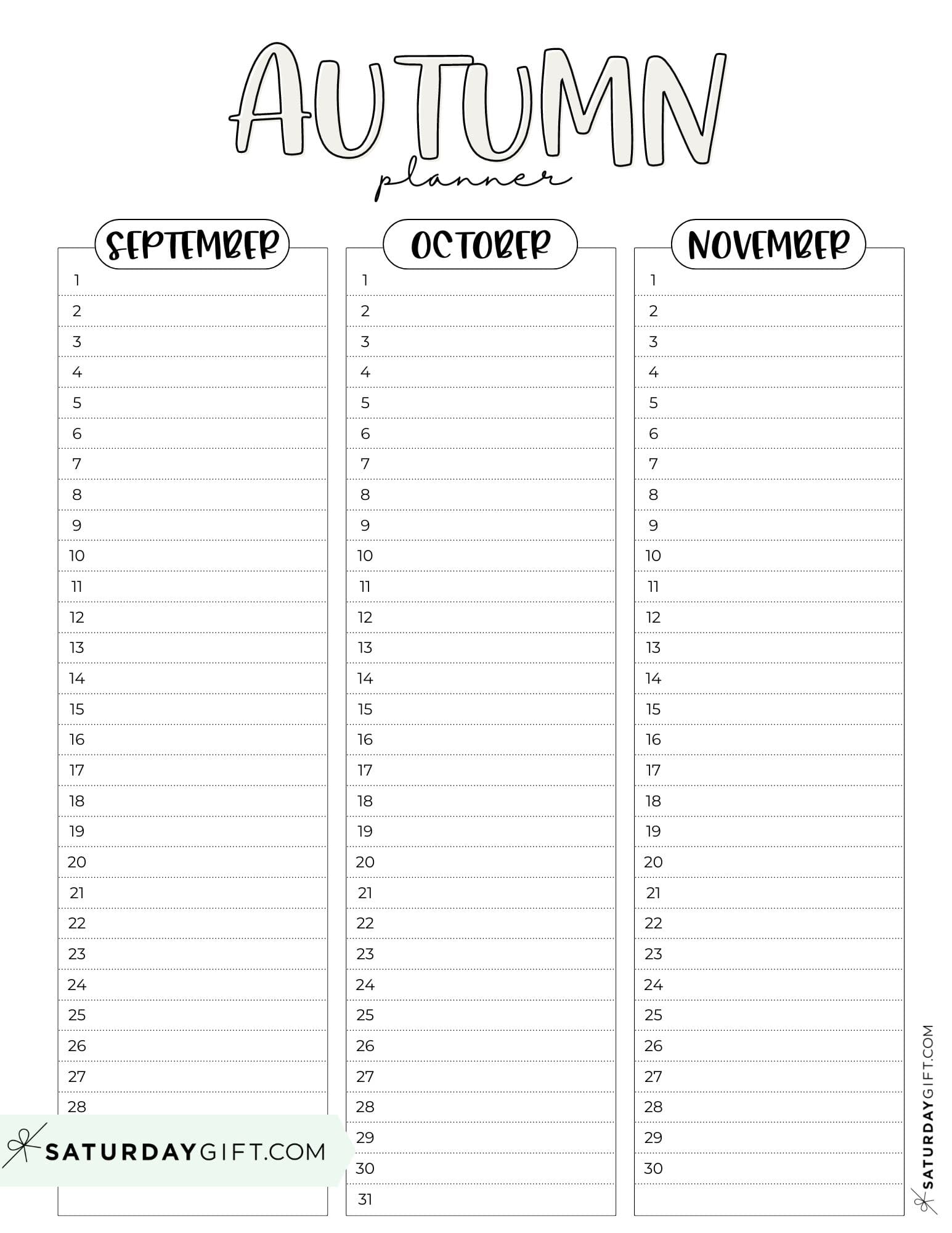 Autumn Planner - 21 Pages - Cute & Free Printables