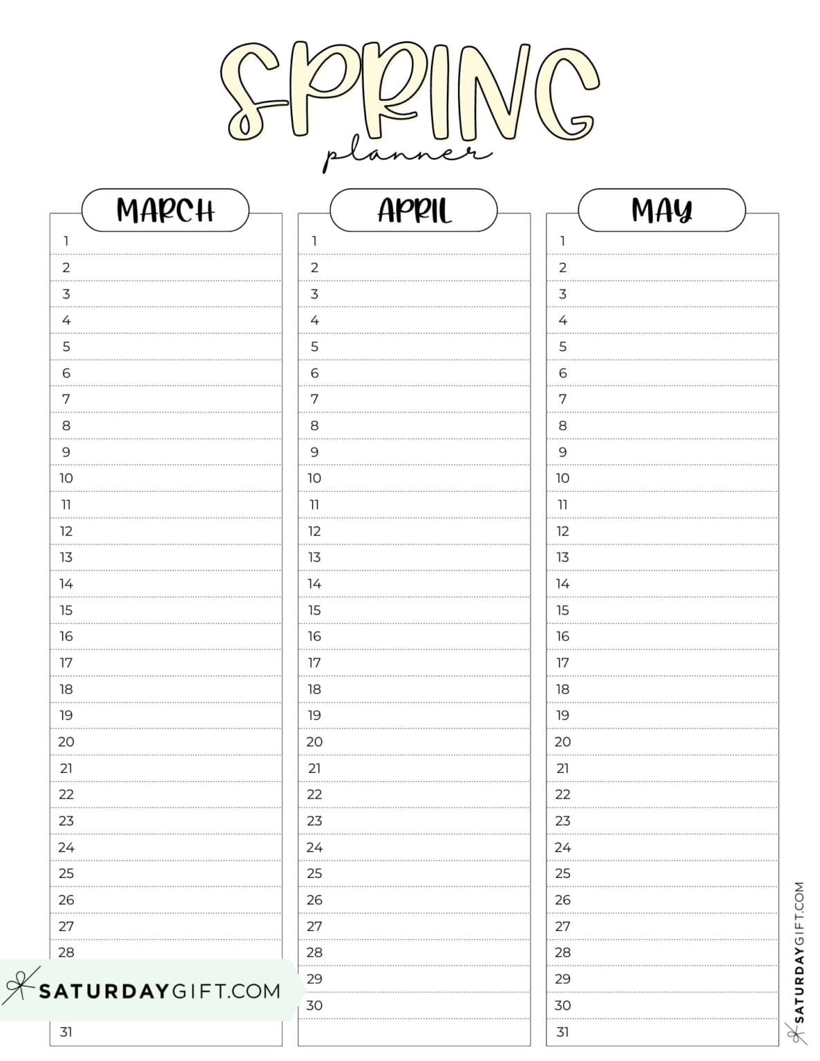 Spring Planner - 21 Pages - Cute & Free Printables