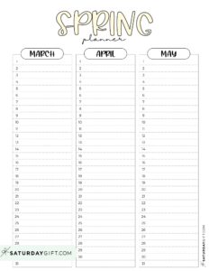 Spring Planner - 21 Pages - Cute & Free Printables