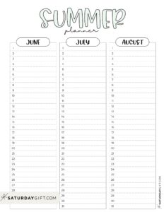 Summer Planner - 21 Cute & Free Printables