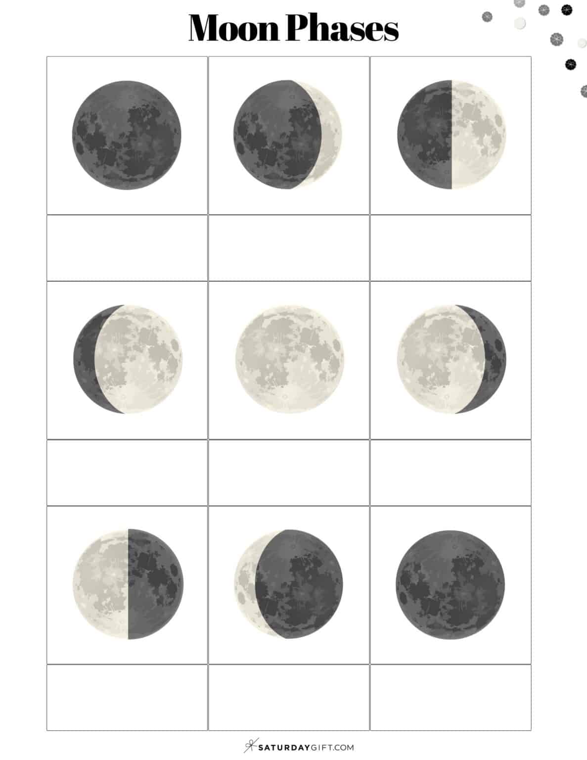 13 Free Printable Moon Phases Worksheets - the 8 Phases of the Moon