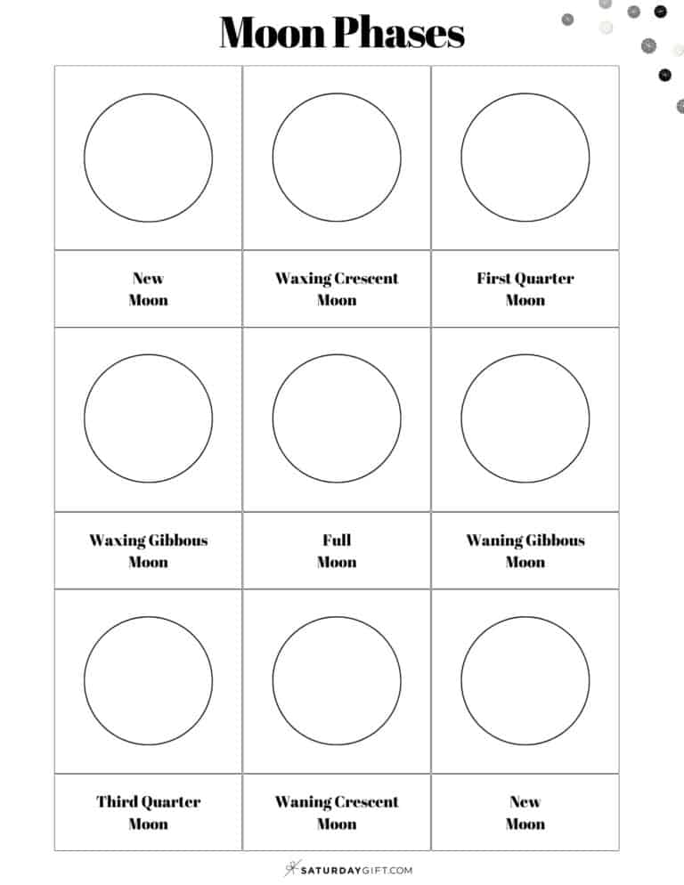 13 Free Printable Moon Phases Worksheets - the 8 Phases of the Moon