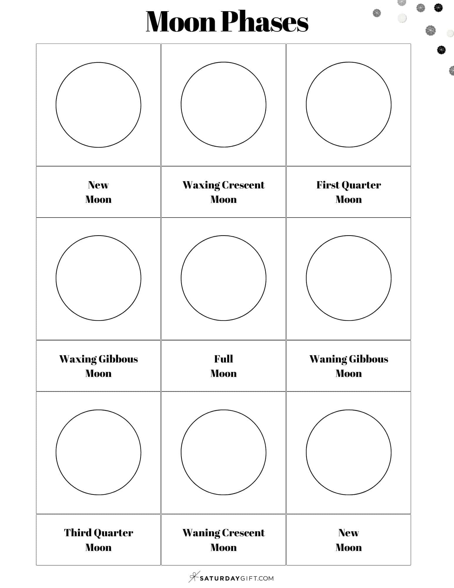 13 Free Printable Moon Phases Worksheets - the 8 Phases of the Moon