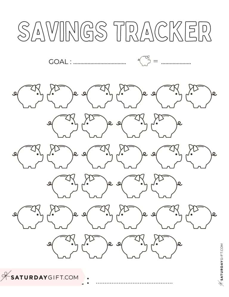 Savings Tracker Printable - 51 Cute & Free Templates