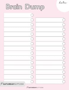 Brain Dump Worksheet - 23 Cute & Free Printables