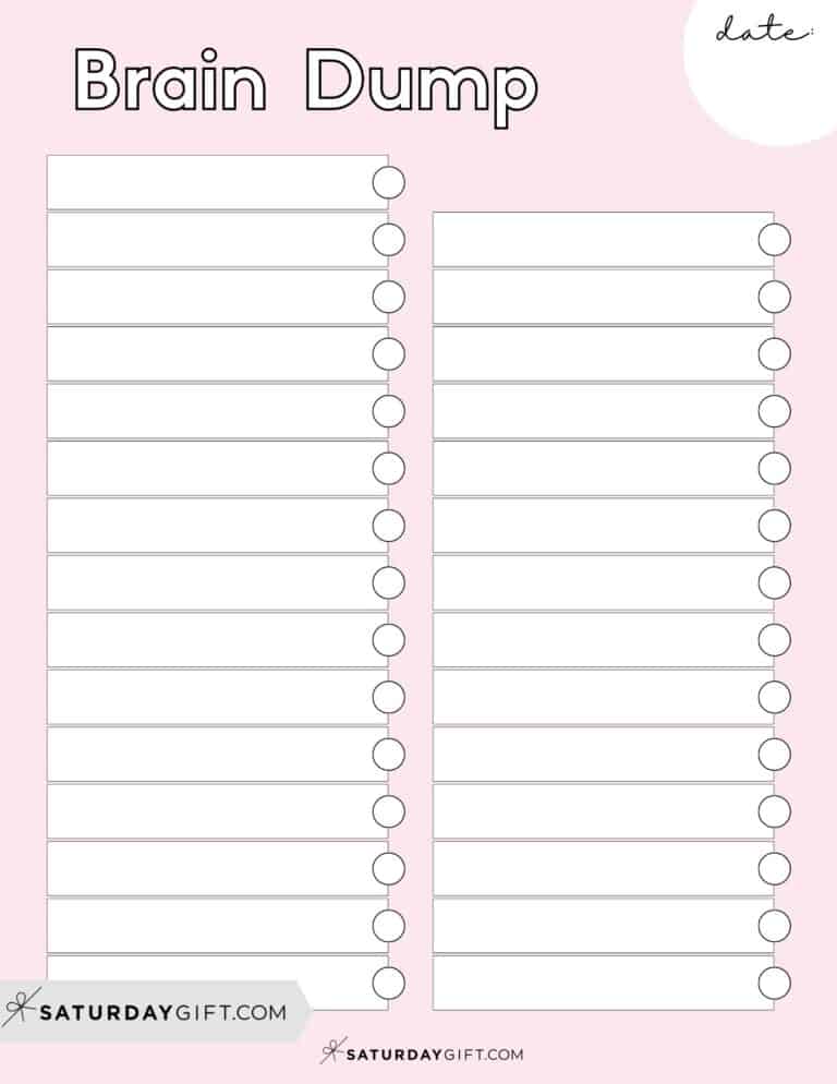 Brain Dump Worksheet - 23 Cute & Free Printables