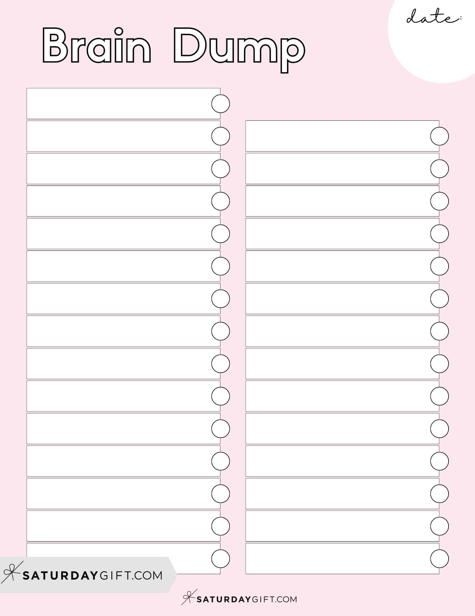 Brain Dump Worksheet - 23 Cute & Free Printables