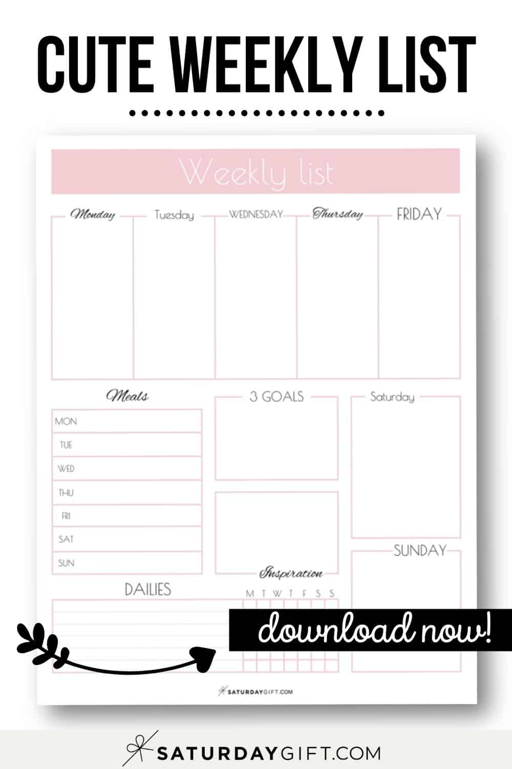 Printable Weekly List Planner - How to Have a Productive Week