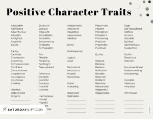 Positive Character Traits List - 100 Good Qualities & Examples ...