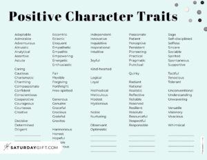 Positive Character Traits List - 100 Good Qualities & Examples ...