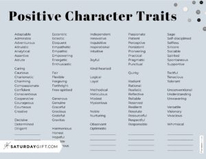Positive Character Traits List - 100 Good Qualities & Examples ...