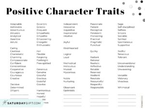 Positive Character Traits List - 100 Good Qualities & Examples ...