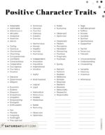 Positive Character Traits List - 100 Good Qualities & Examples ...