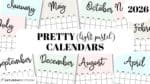 Pretty Pastel Calendars 2026 - Cute Free Printables