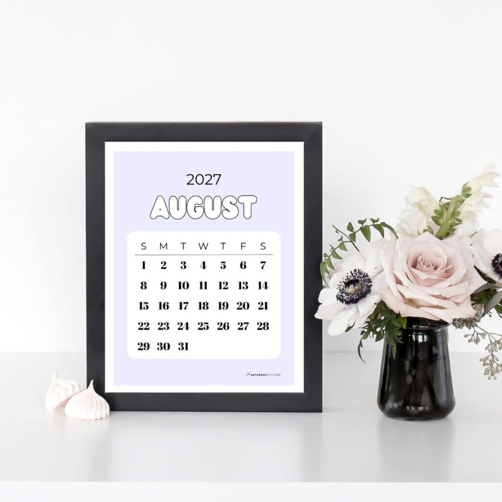 Colorful Calendar 2027 - Adorable Free Printables