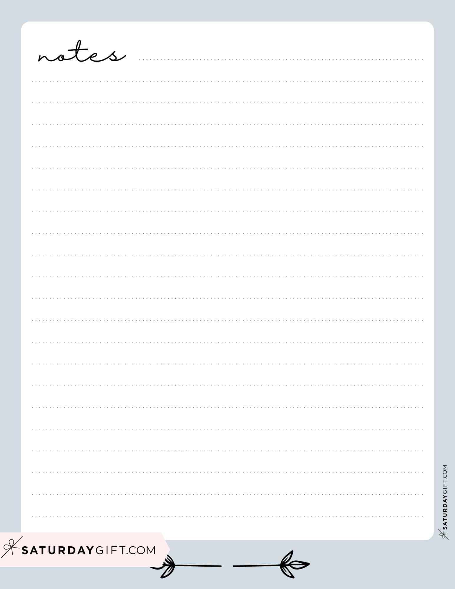 Note Pages - 43 Cute & Free Printable Note Paper Templates