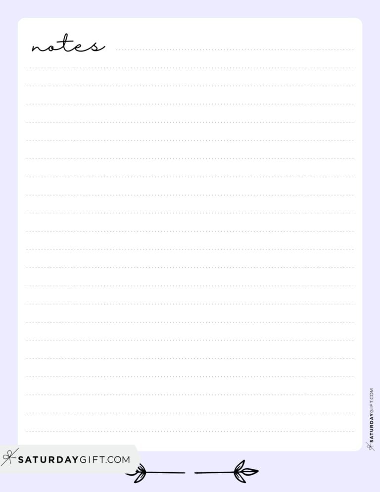 Note Pages - 43 Cute & Free Printable Note Paper Templates