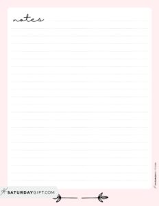 Note Pages - 43 Cute & Free Printable Note Paper Templates