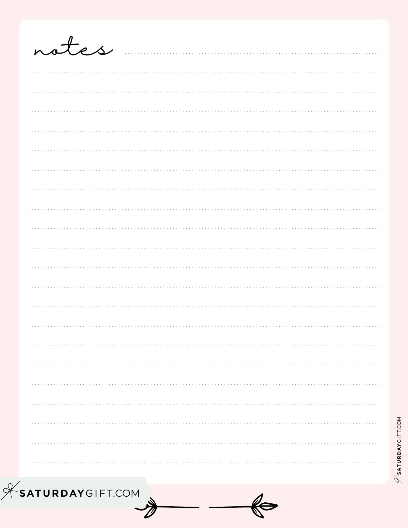 Note Pages - 43 Cute & Free Printable Note Paper Templates