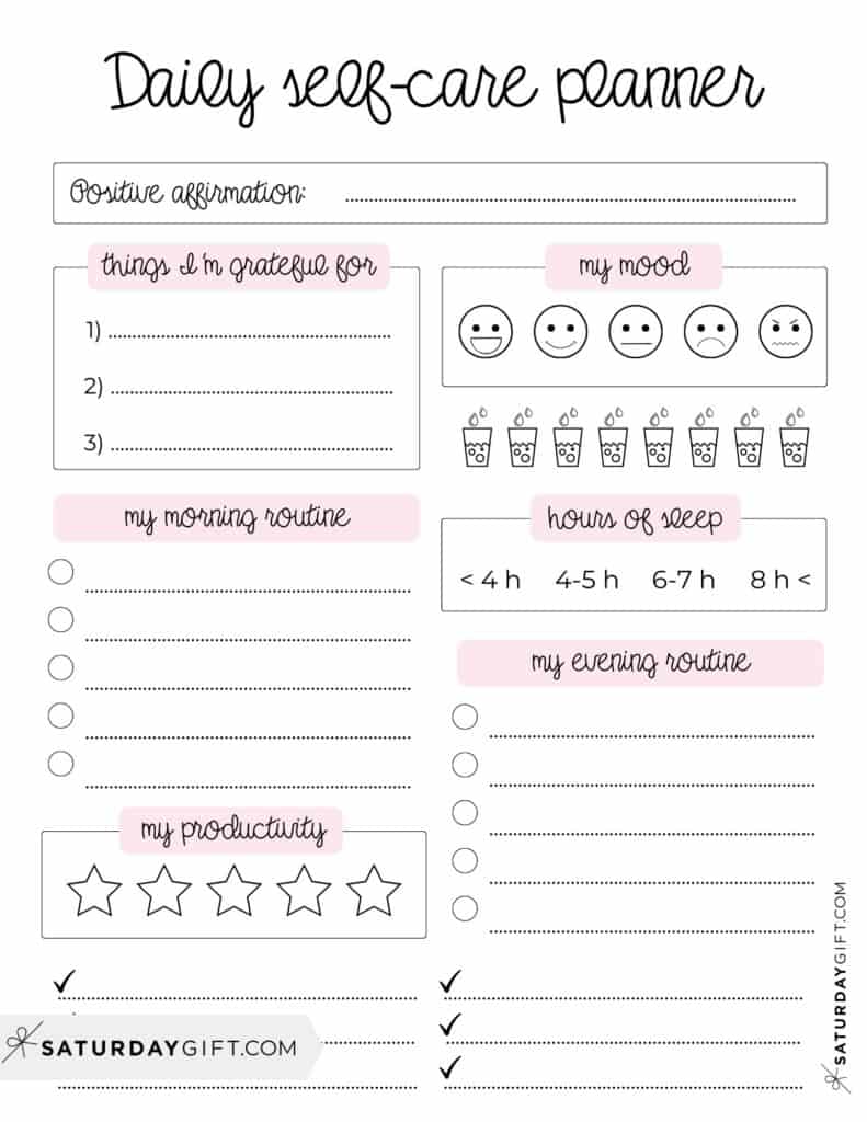 Self-Care Planner - 4 Cute (& Free!) Daily Self-Care Planners ... Self-Care Planner - 4 Cute (& Free!) Daily Self-Care Planners ...