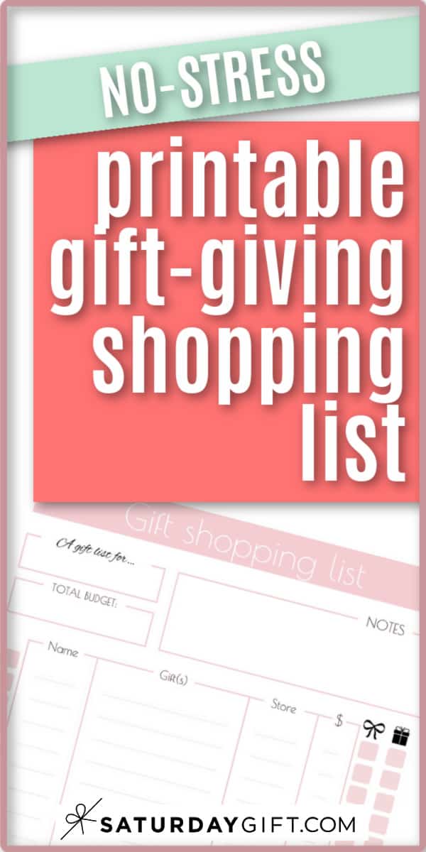 Cute Gift Shopping List to Stay Extra Organized {Free Printable}