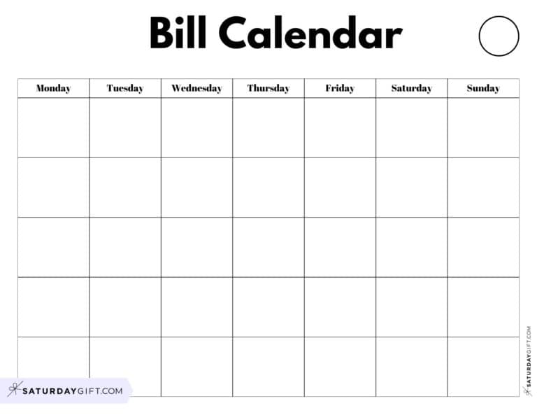 Bill Organizer Template - 39 Cute & Free Printable Bill Trackers