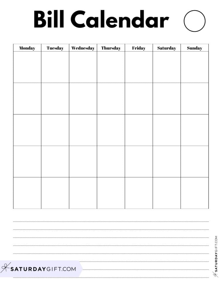 Bill Organizer Template - 39 Cute & Free Printable Bill Trackers
