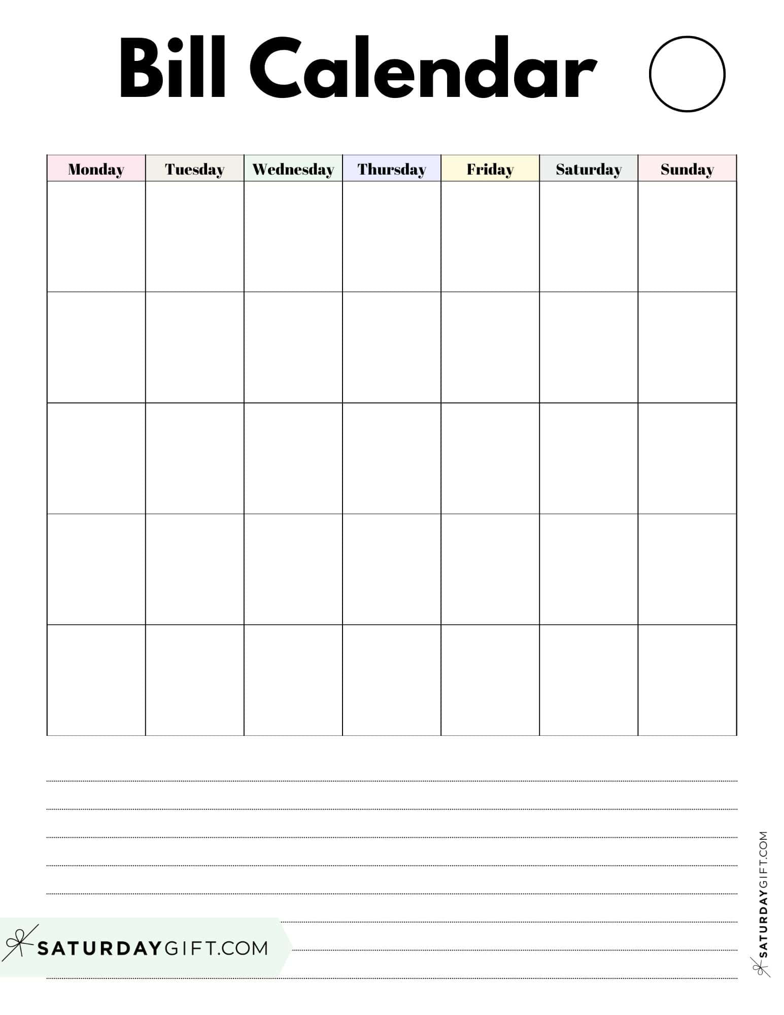 Bill Organizer Template - 39 Cute & Free Printable Bill Trackers
