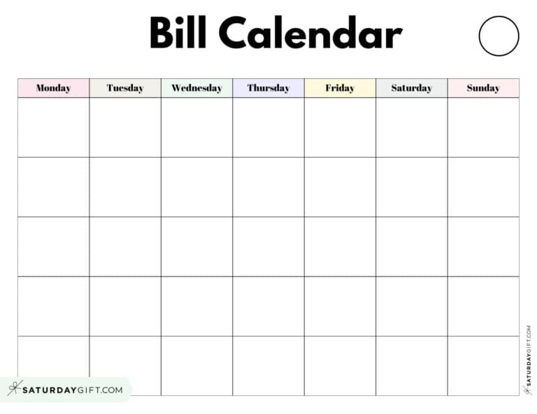 Bill Organizer Template - 39 Cute & Free Printable Bill Trackers