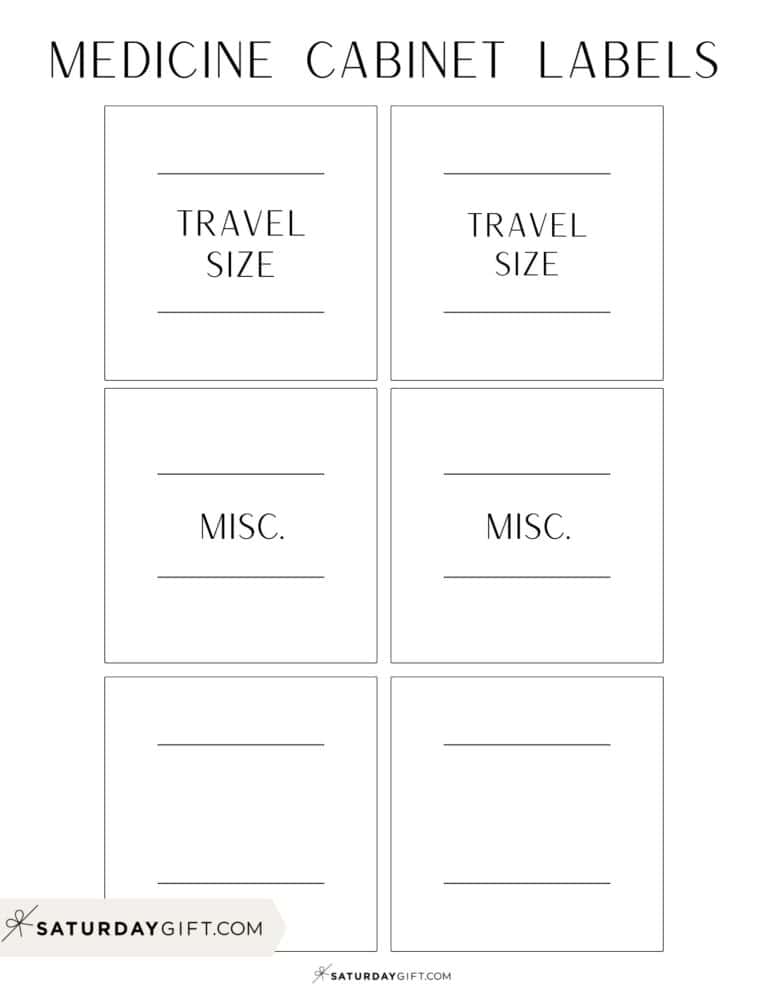 26 Free Printable Medicine Cabinet Labels - Simple, Elegant & Practical