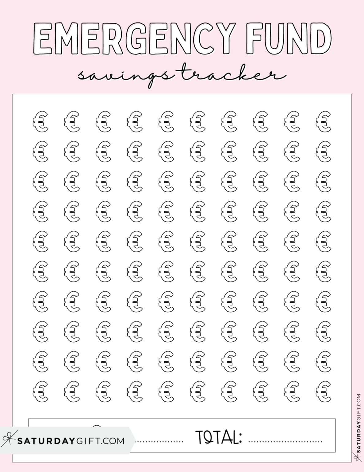 25 Cute & Free Emergency Fund Tracker Printable Templates | SaturdayGift