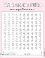 25 Cute & Free Emergency Fund Tracker Printable Templates | SaturdayGift