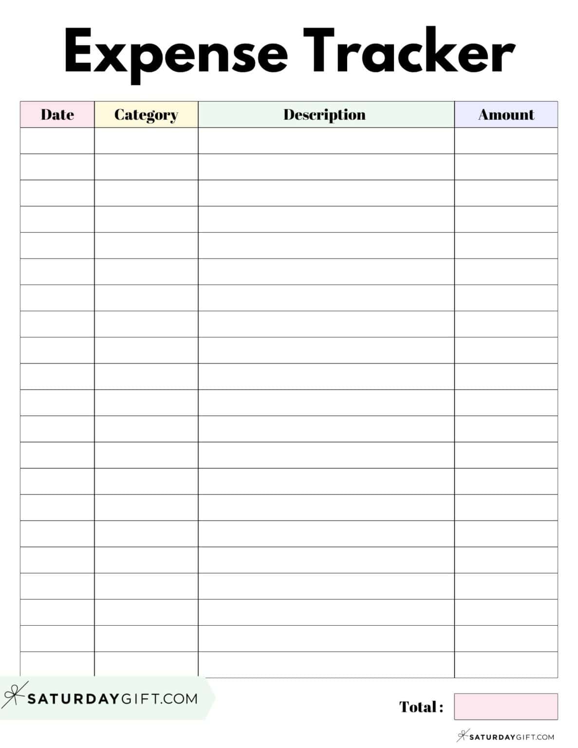 Expense Tracker Printable - 26 cute & Free Spending Logs