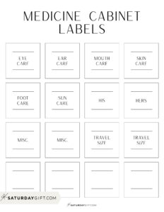26 Free Printable Medicine Cabinet Labels - Simple, Elegant & Practical