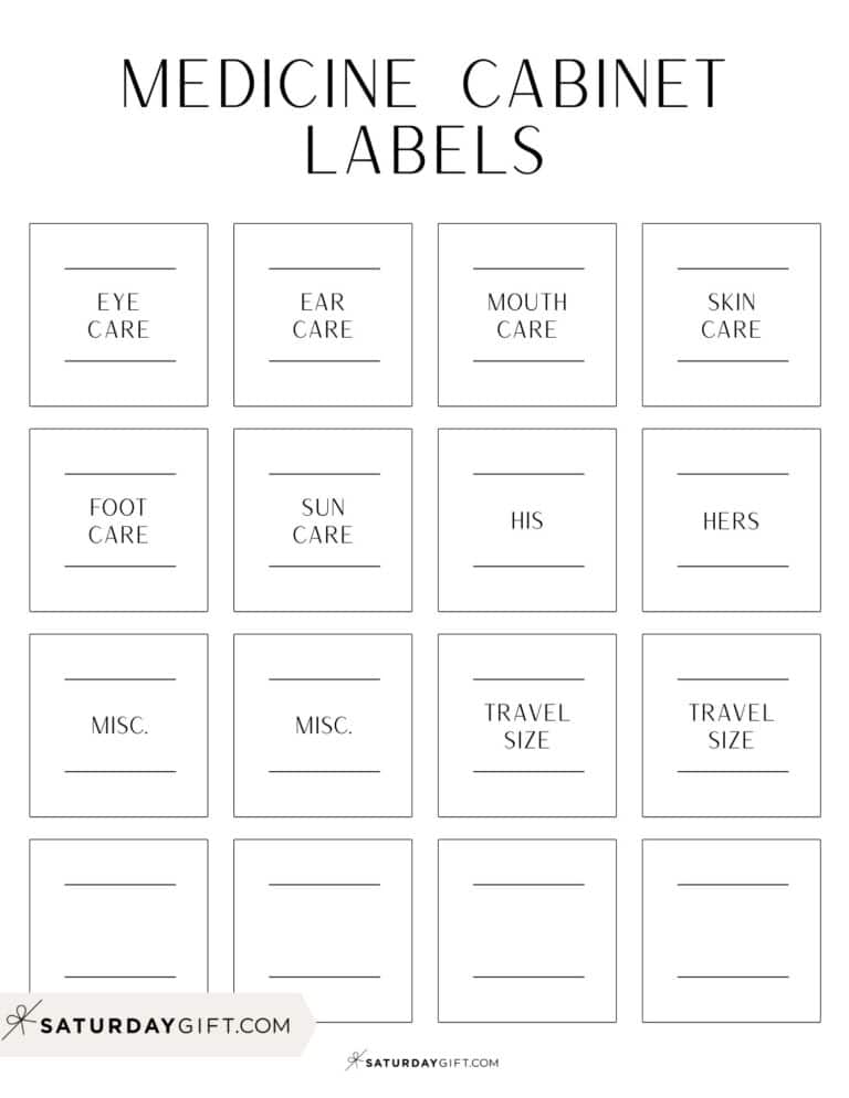 26 Free Printable Medicine Cabinet Labels - Simple, Elegant & Practical
