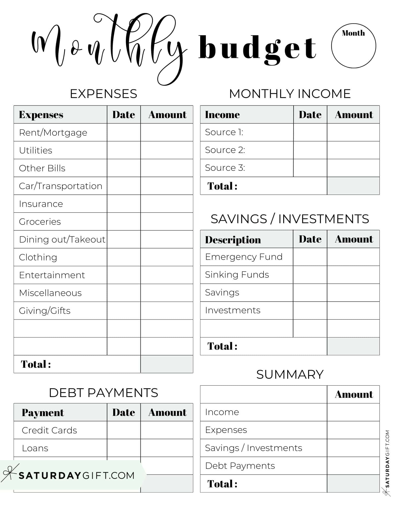 37 Budget Planners & Trackers - Cute & Free Printables