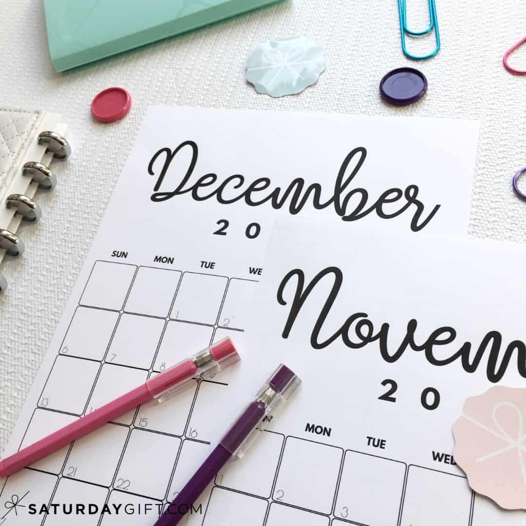 Free Printable Monthly Calendars 2025 in Cute & Aesthetic Pastel Colors