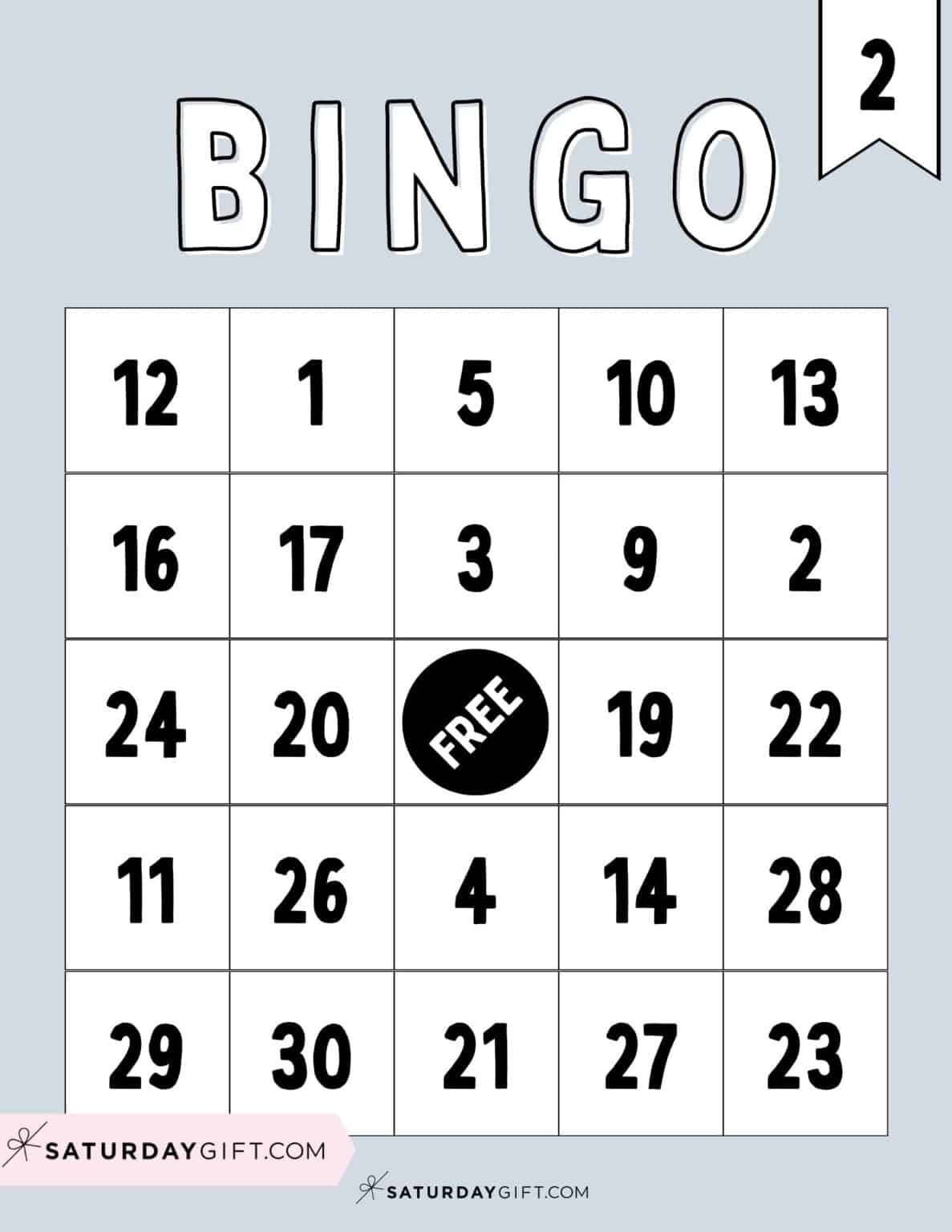 Cute & Free Printable Bingo Cards - 30 Cards + Calling Sheet | SaturdayGift