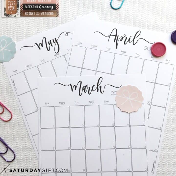 Cute & Free Printable Calendars (Monthly, Yearly & Quarterly ...