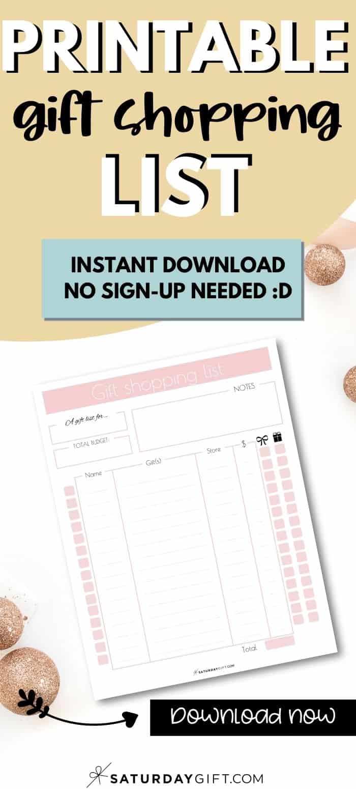 Cute Gift Shopping List to Stay Extra Organized {Free Printable}