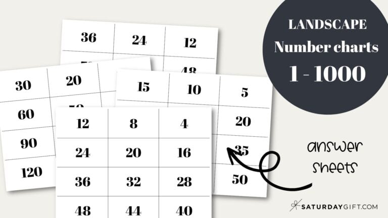 Free Printable Multiplication Flash Cards | SaturdayGift