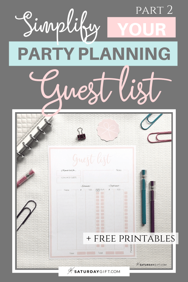 How to Plan the Guest List for Your Party + Pretty Guest List Planner