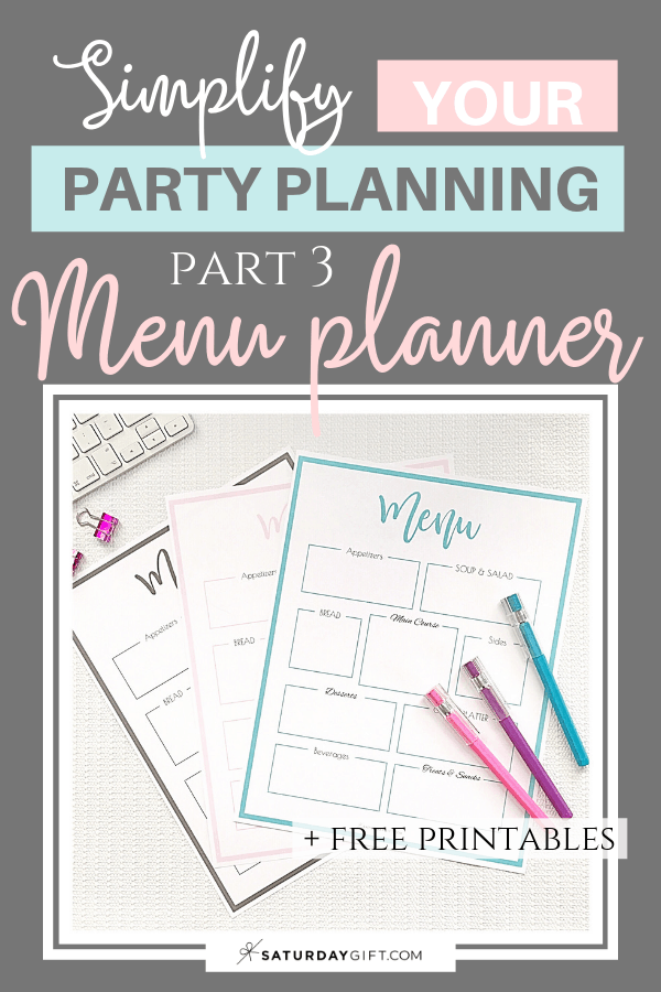 How to Plan the Menu for Your Party + Pretty Printable Menu Planner