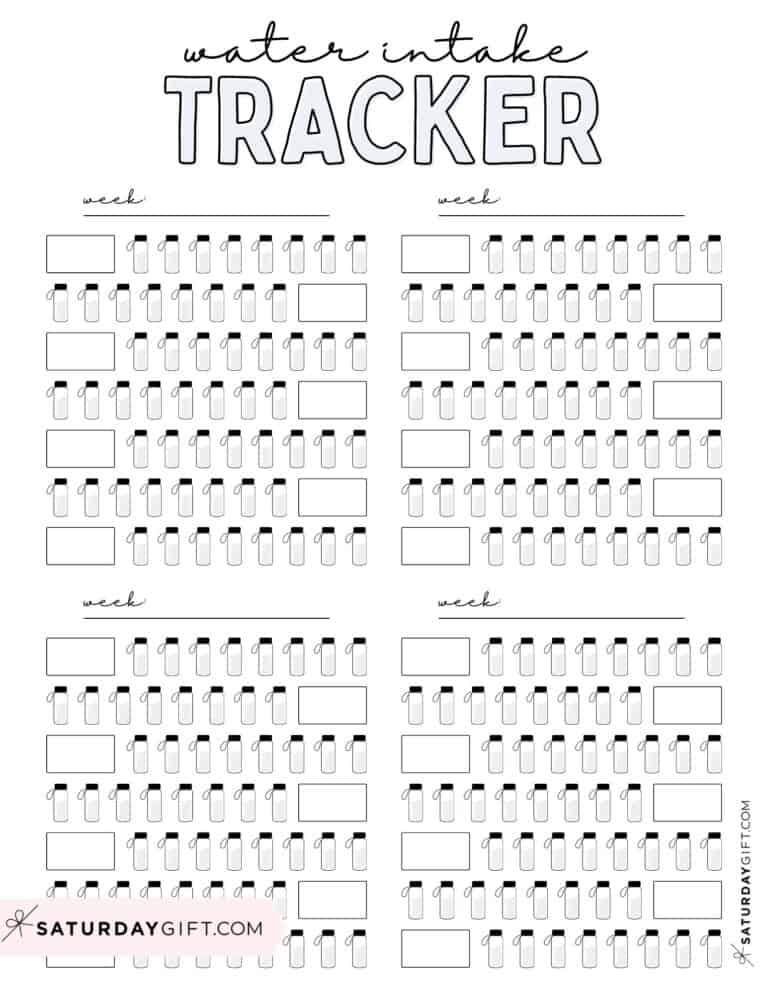 Cute Water Tracker Printable - Keep Track of Your Daily Water Intake