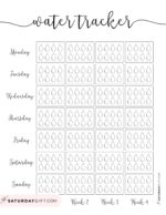 Cute Water Tracker Printable - Keep Track of Your Daily Water Intake