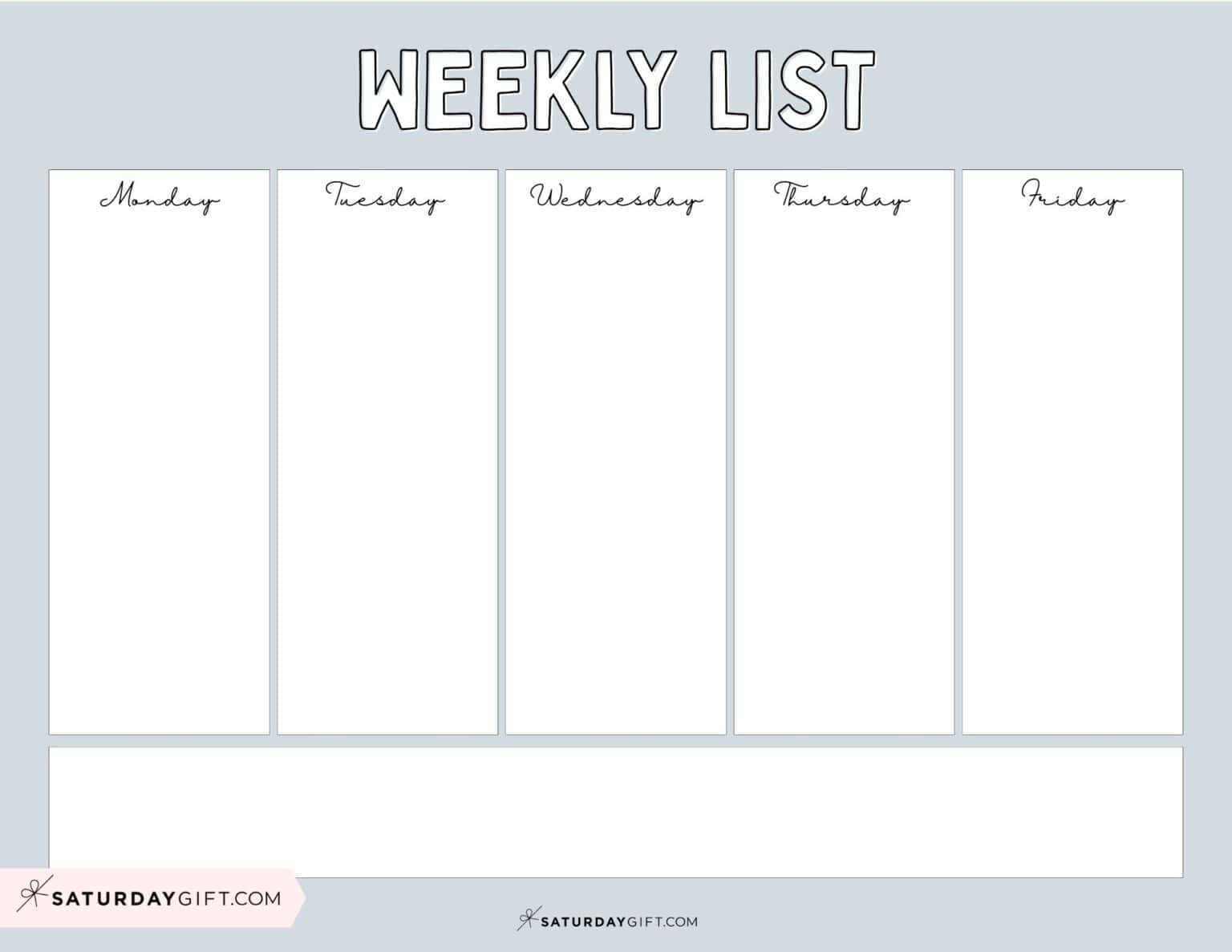 Weekly planner printable - 39 cute free weekly calendar templates ...