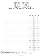 To-Do List Template - 29 Cute & Free Printable To-Do Lists | SaturdayGift