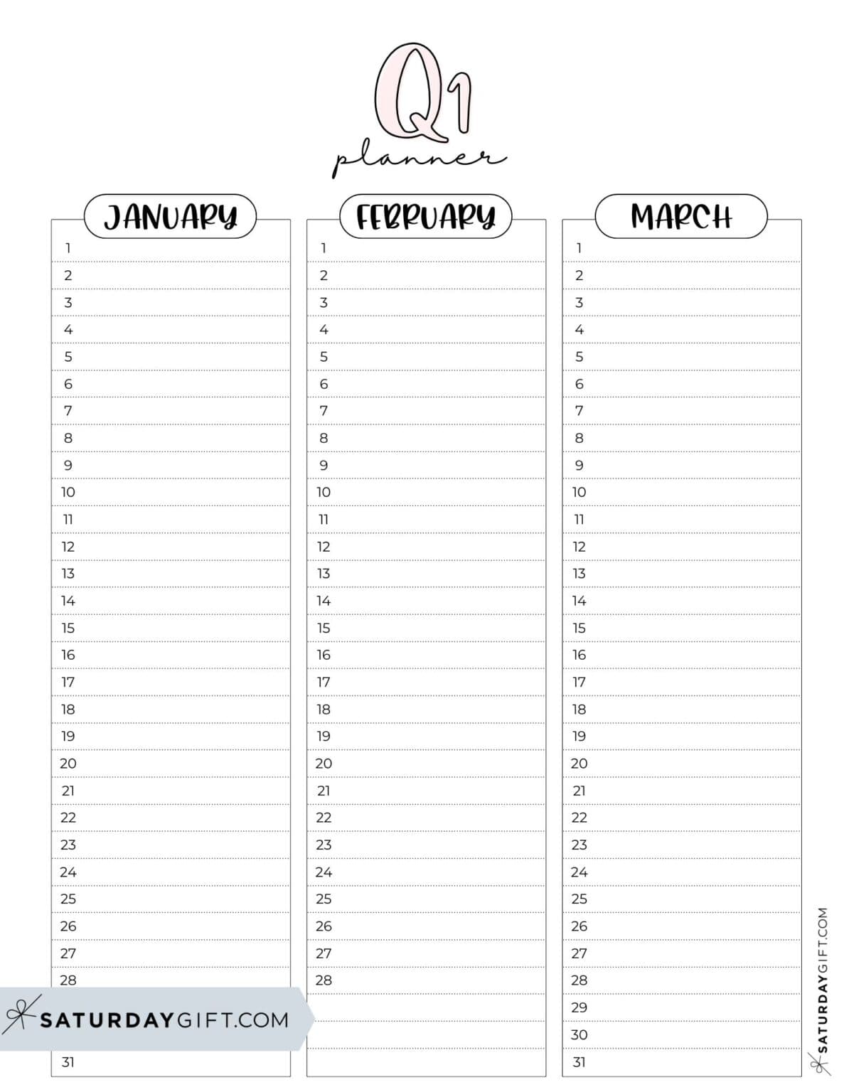 Q1 Planner - 21 Cute & Free Printables
